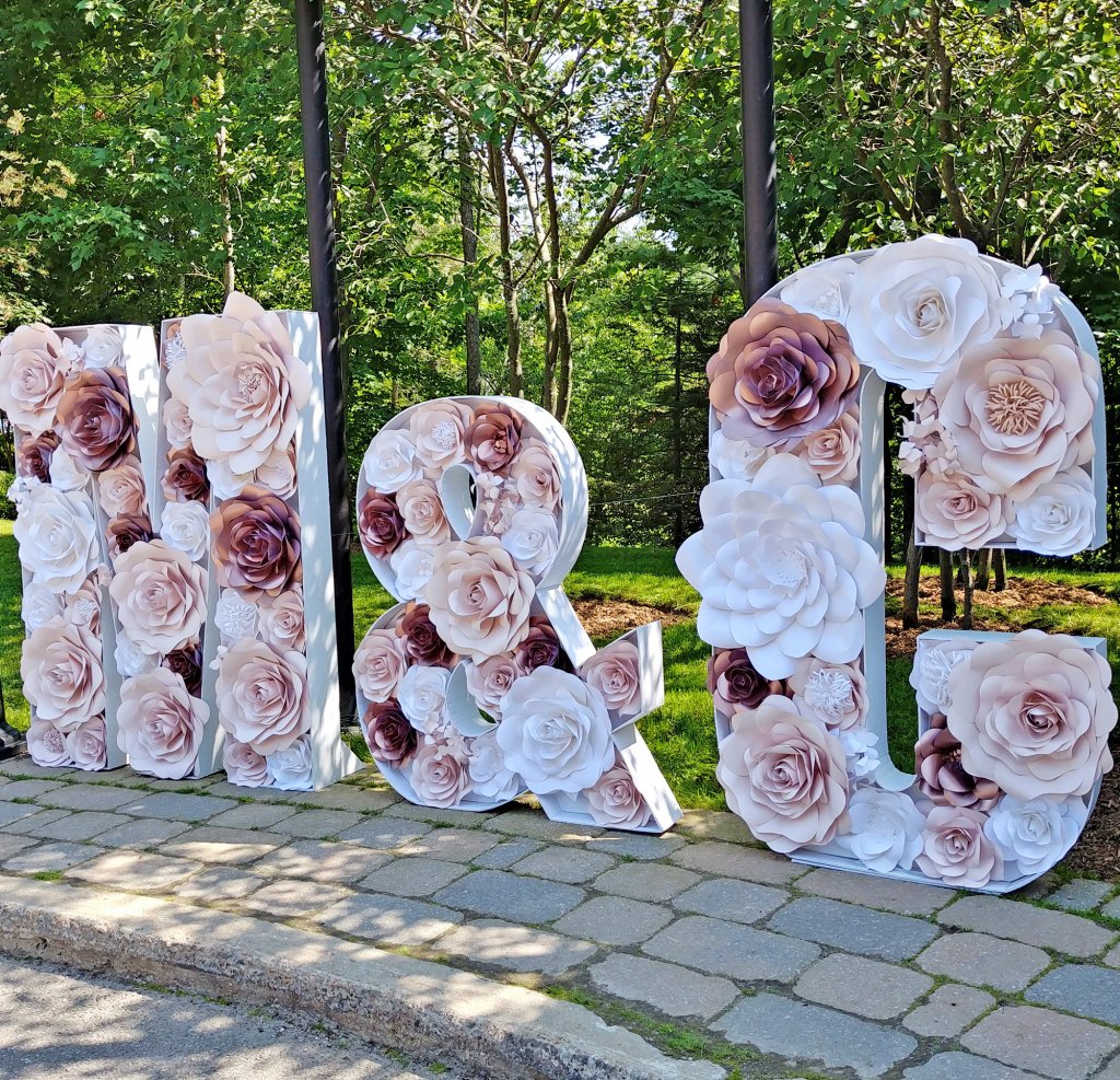 Five feet high mosaic letters and numbers - Phoenix Event Decor